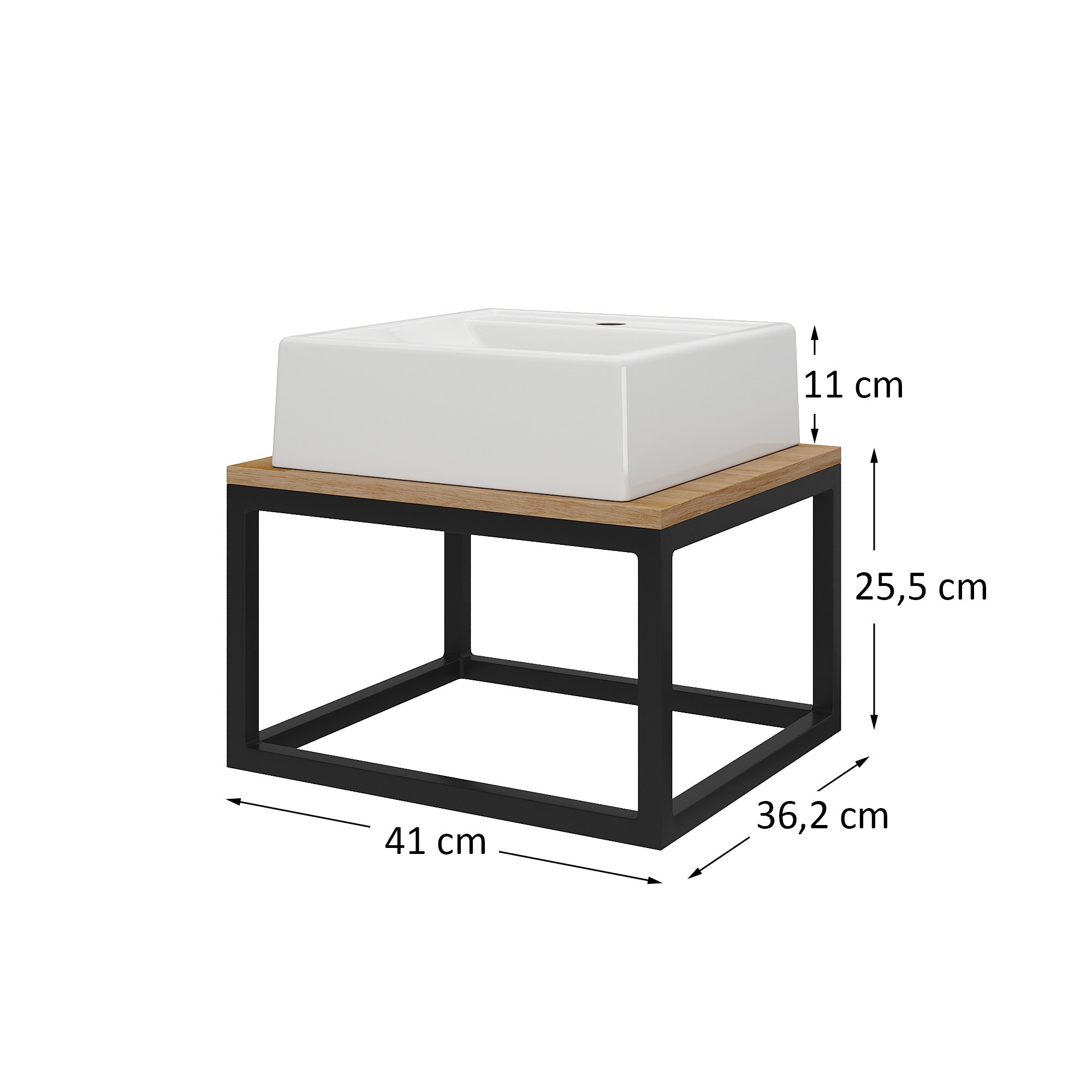 Conjunto Gabinete Banheiro Industrial Mini 42CM Ferragem Preta ...